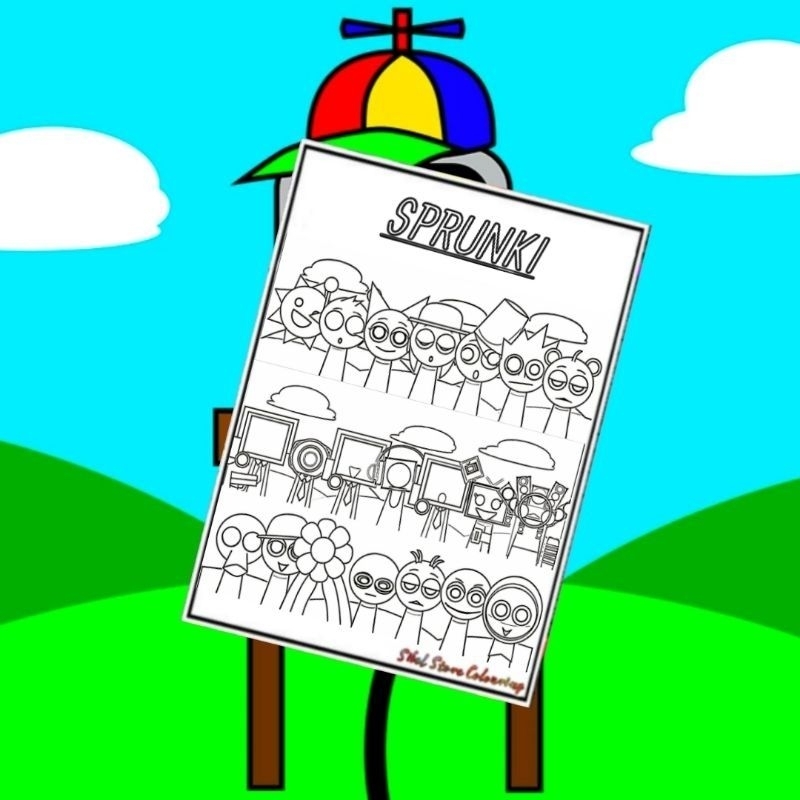 Children's Coloring Paper / Sprunki V6 Drawing Paper (10 Sheets) / 160 ...