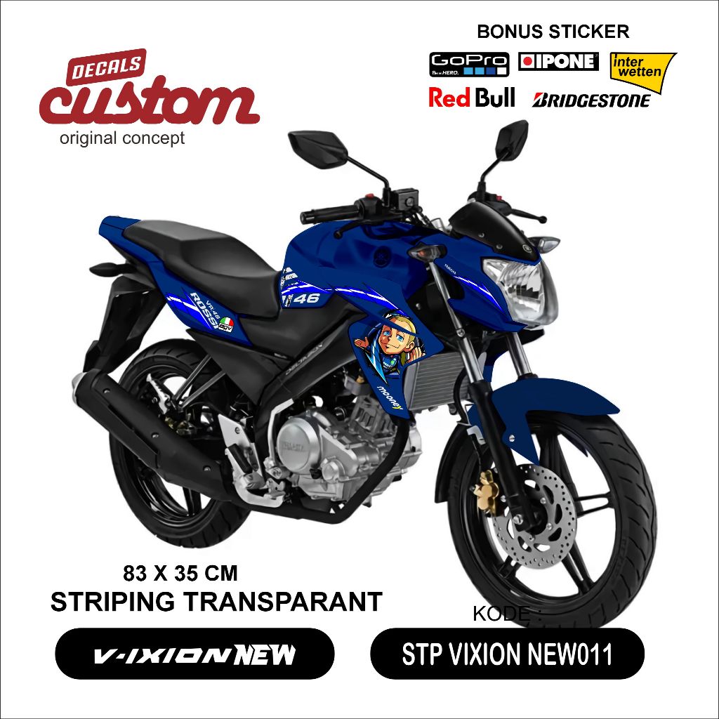 Transparent decal yamaha vixion nvl striping ultra uv transparent ...