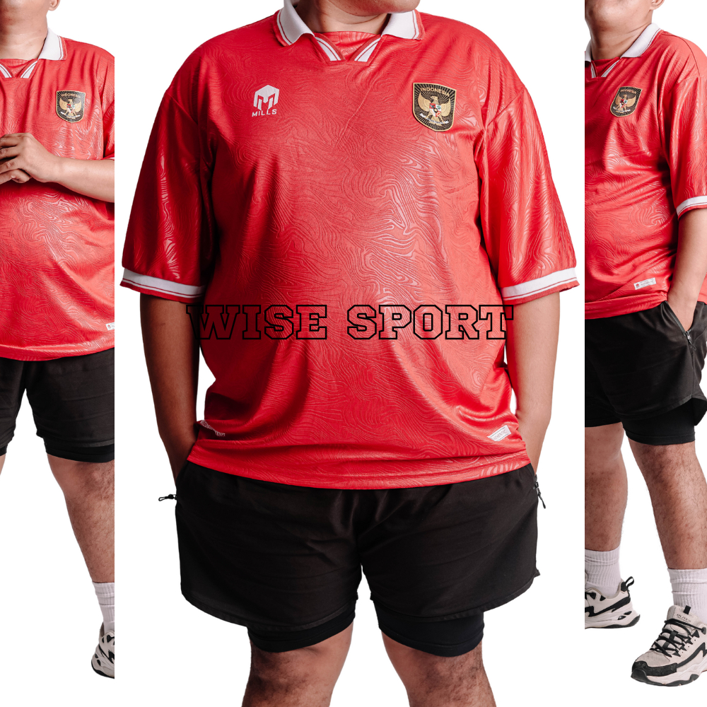 MERAH Mills Red BIG SIZE Indonesian National Team 2022 Jersey 3D ...