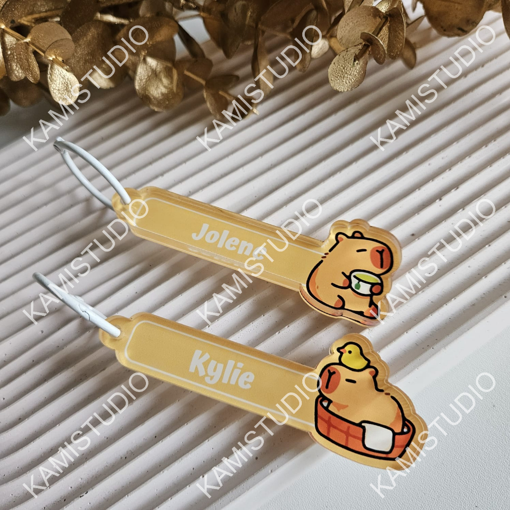 GANTUNGAN Round RING LUGGAGE TAG 6MM CAPYBARA/N NAME BAG HANGER / NAME ...