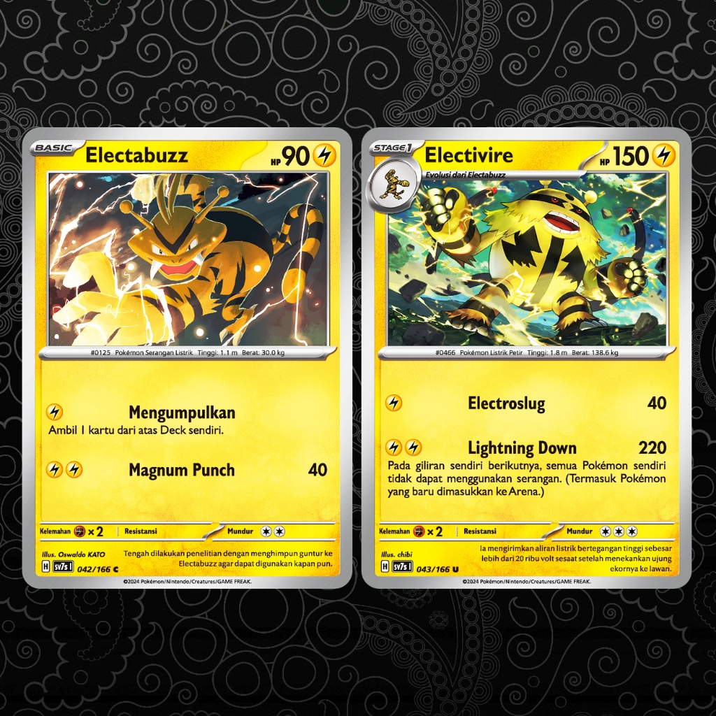 Electrabuzz Electrive Electric TCG Indonesian Pokemon Cards (Price for ...