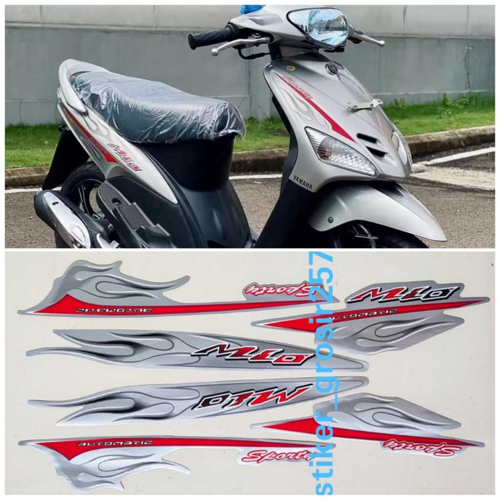 Sticker FULLSET STRIPING BODY LIS YAMAHA MIO SPORTY 2006 MIO API SILVER COLOR | Shopee Malaysia