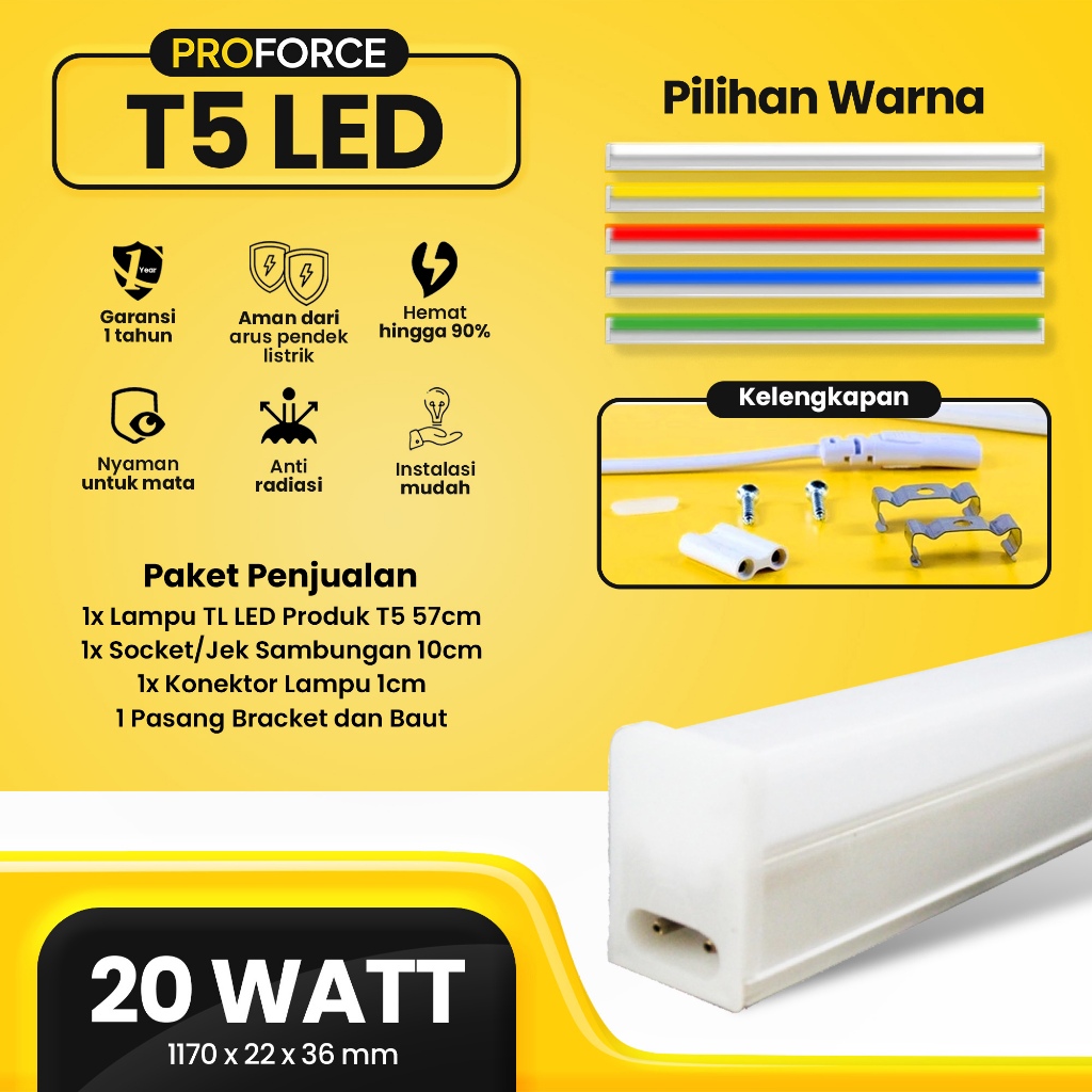 Proforce T5 LED TL Lamp 20 Watt Length 120 CM Colorful | Shopee Malaysia