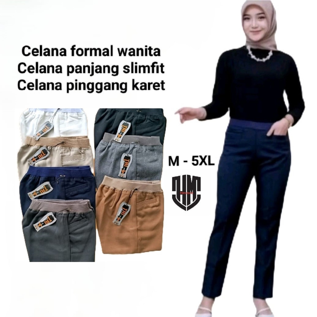 Standard and Jumbo High Waist Office Women's Work Pants (M - 5XL ...