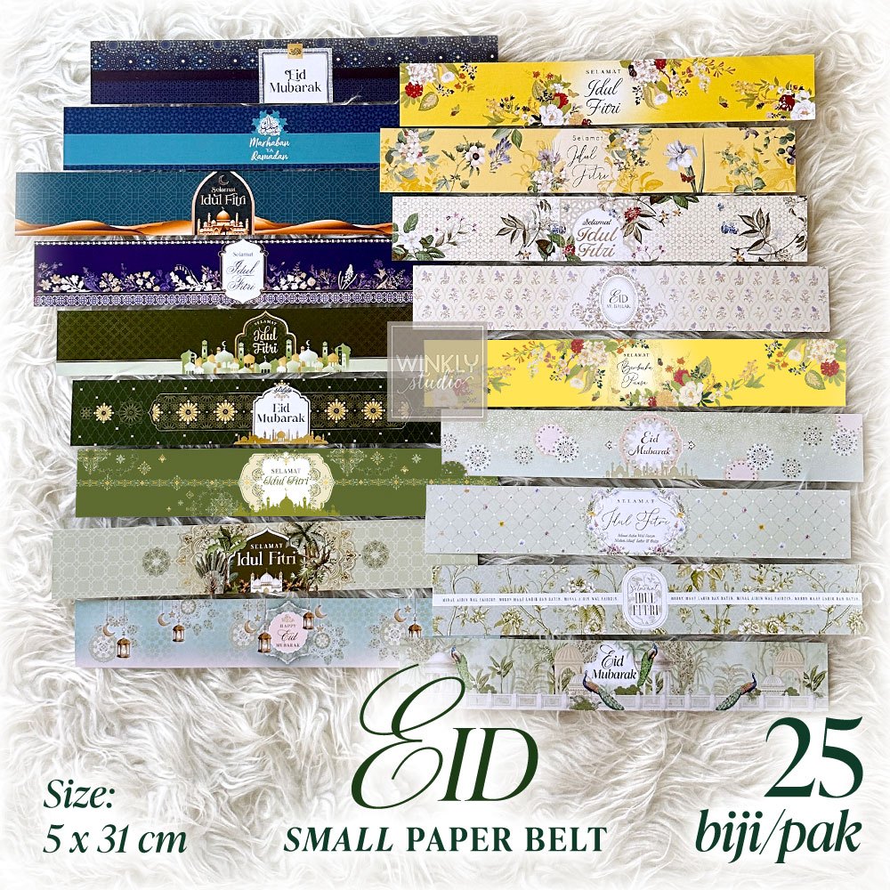 25pcs Eid 2024 Paper BELT / Eid Al-Fitr JAR BELT / Long Label Hampers ...