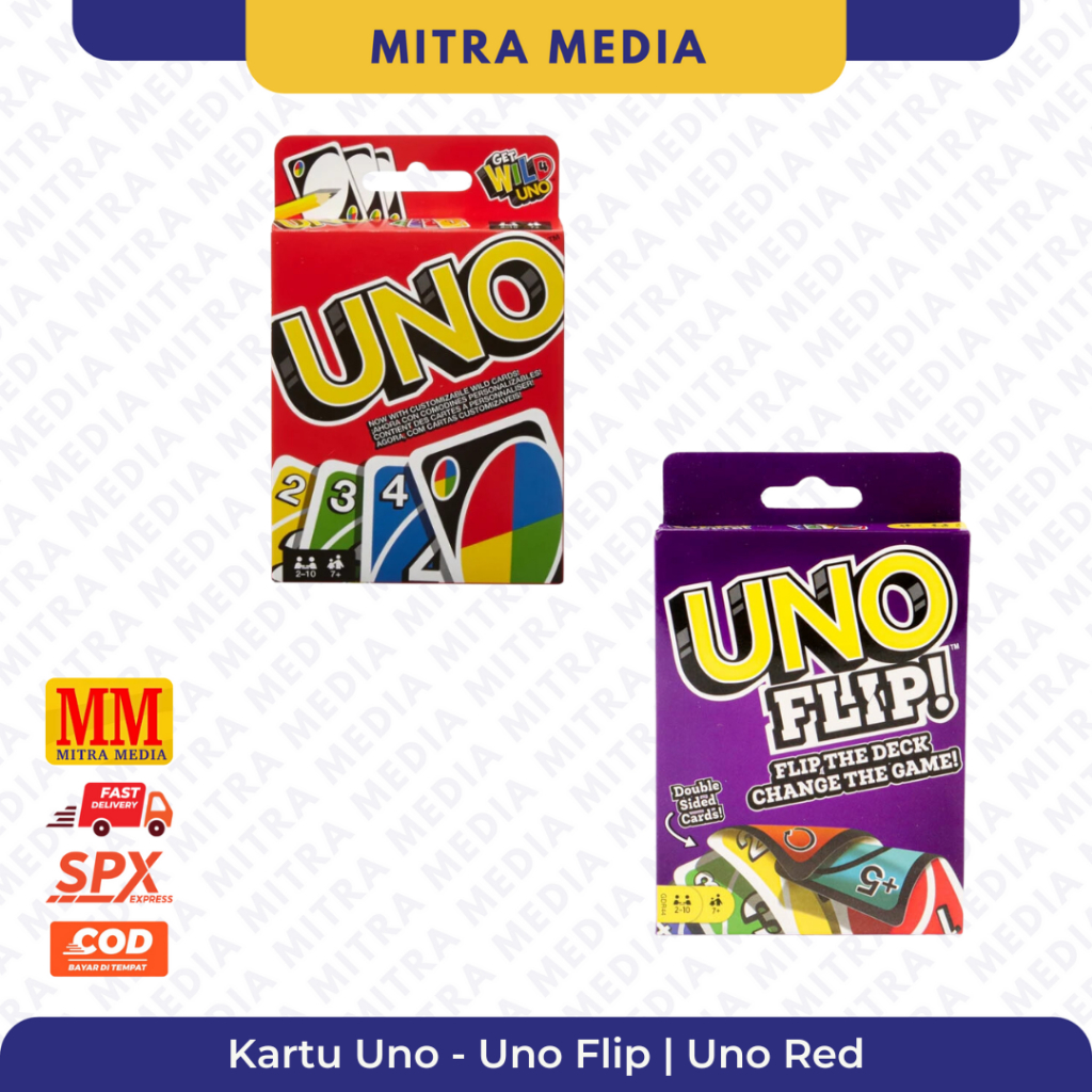 [Mitra Media] Uno Cards / Family Card Games / Uno Cards / Uno Flip ...