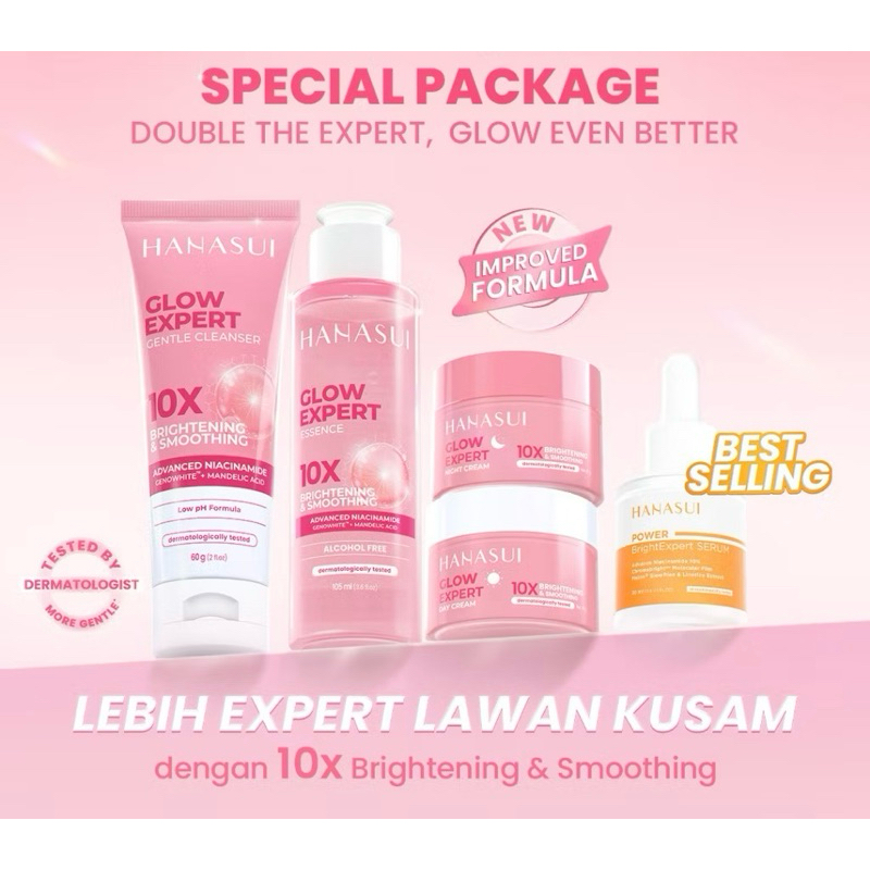 HITAM [Special Package] Hanasui Double Expert, Glow Better Set 4 pcs ...