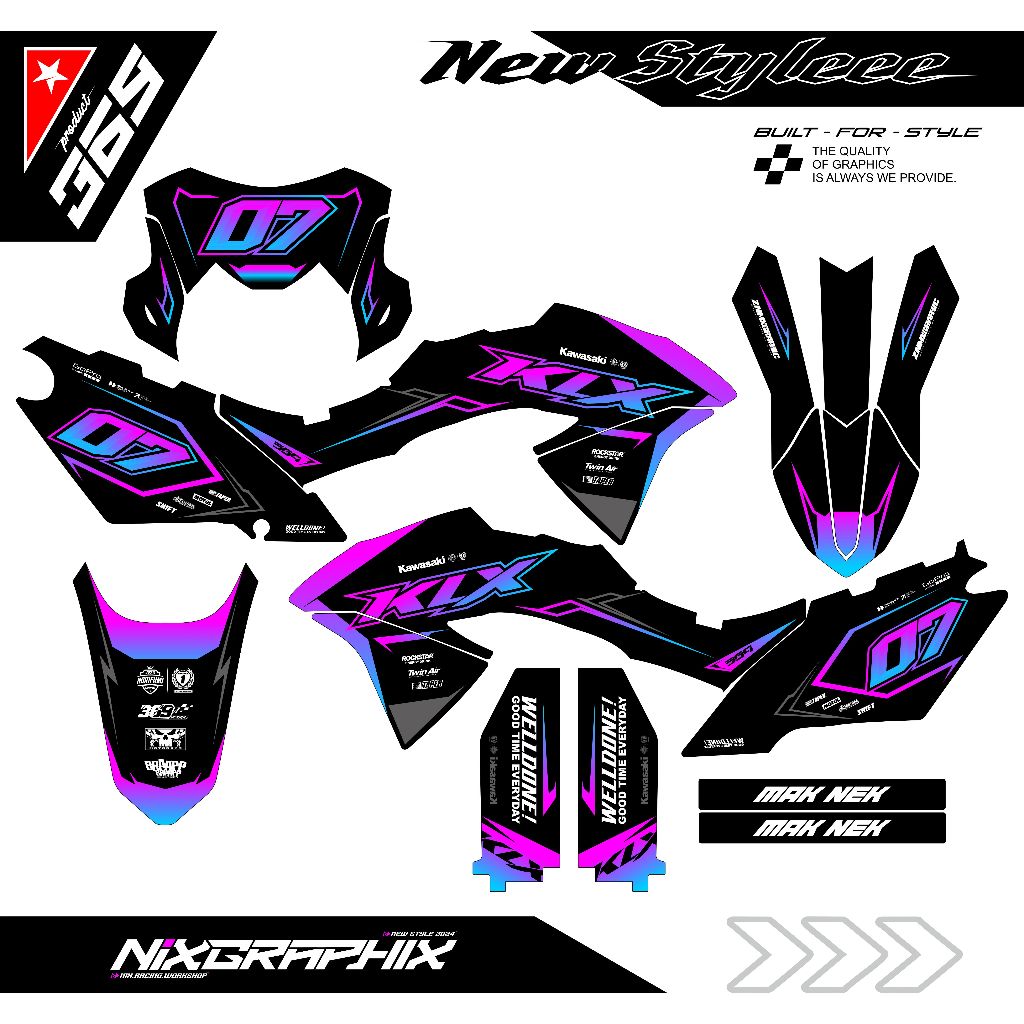 Klx 150 BF FULL BODY DECAL STICKER CAN CHANGE NUMBER NAME | Shopee Malaysia