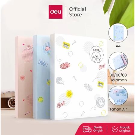 Deli Display Book / Document File Folder A4 30/60/80 Pages Pastel Color ...