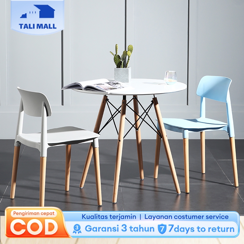 KAYU Aesthetic Round Table Wooden Round Table Minimalist Guest Table ...