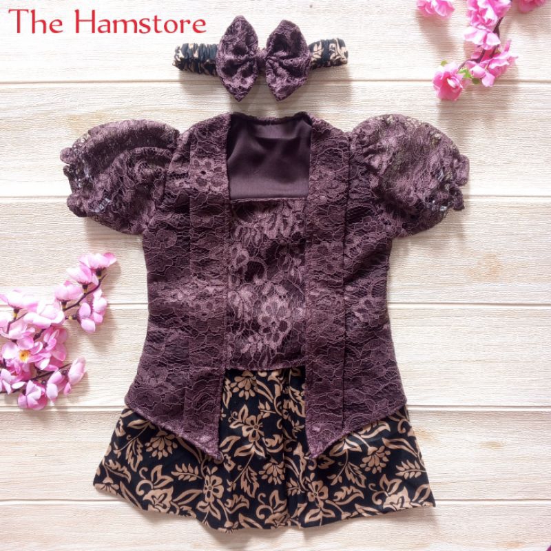 New Kutu Kebaya Brown Chocolate Mahogany 1 Year Old Baby Brukat Batik ...