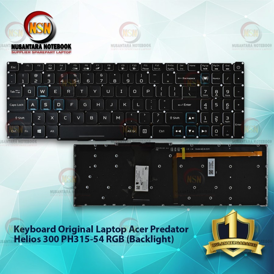 Original Acer Laptop Keyboard For Predator Helios 300 RGB (Backlight ...