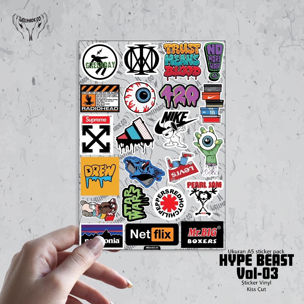 Sticker Pack HYPE BEAST Tumblr Laptop Helmet VOL3 FULL COLOR | Shopee ...