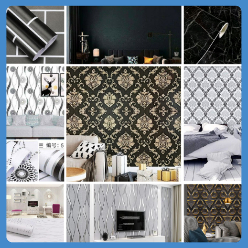 HITAM Wall Wallpaper Stickers Black Wallpaper Wallsticker Wall ...