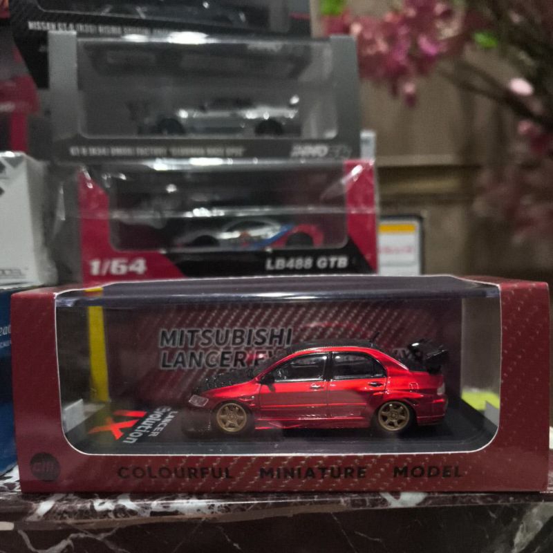 MERAH Cm Model 1/64 Mitsubishi Lancer Evolution IX 9 Voltex Red Red ...