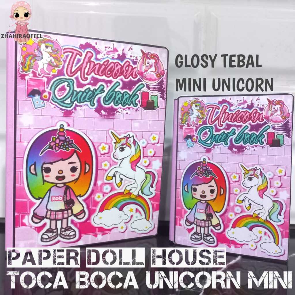 Toca BOCA UNICORN MINI QUIET BOOK PAPER DOLL HOUSE girls stringing toys ...