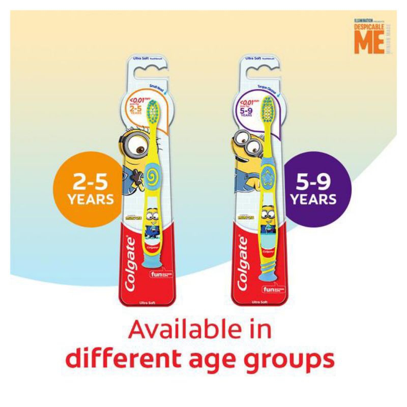 Colgate Kids Minions Ultra Soft Small Tip Toothbrush Children's ...