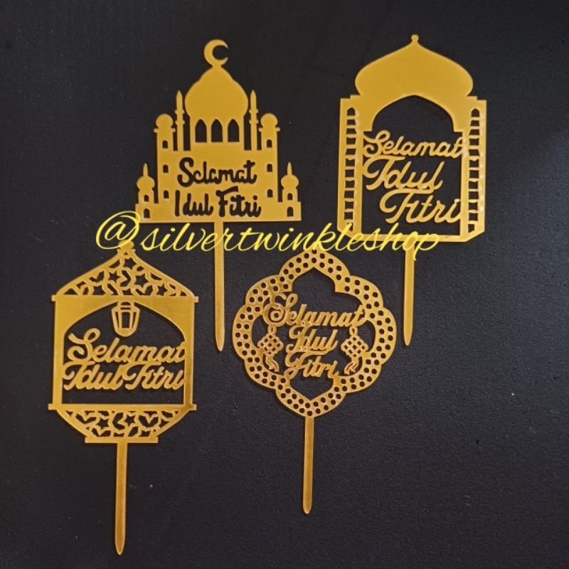 Cake topper acrylic material happy eid al-Fitr topper acrylic eid ...
