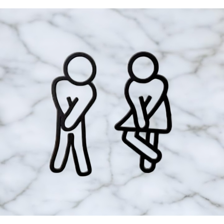 Minimalist TOILET SIGN TOILET SIGN board acrylic 3mm THICK material ...