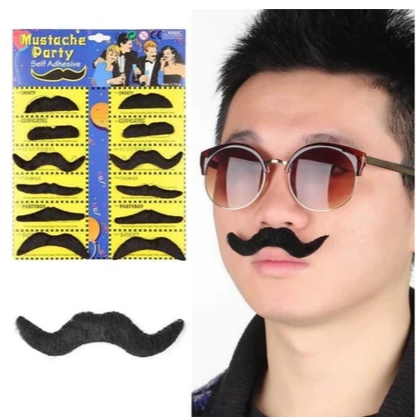 NEWTREND KMMX 12 pcs set mustache fake mustache gentleman charlie ...