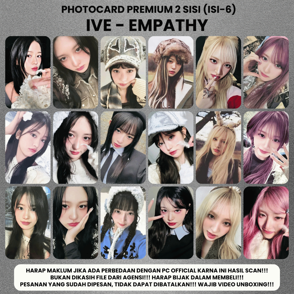 (CONTAINS 6 PCS) Photocard IVE FOURHY - Premium PC 2 Sides Kpop Card Merch Unofficial IVE ...