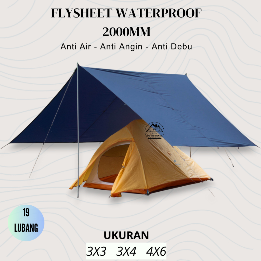 TENDA Flysheet WATERPROOF ULTRALIGHT 4X6 3X4 3X3 FLYSEET TENT PROTECTOR ...