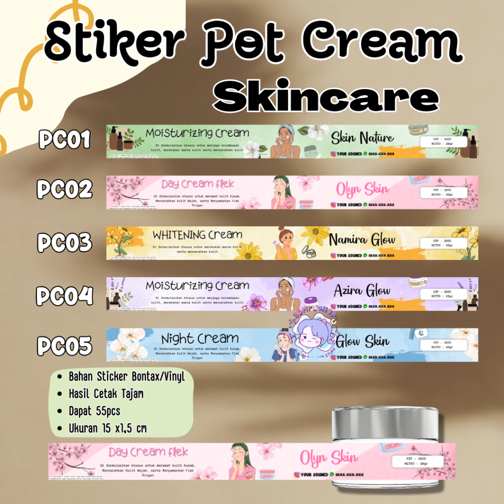 Skincare CREAM POT STICKER | Shopee Malaysia