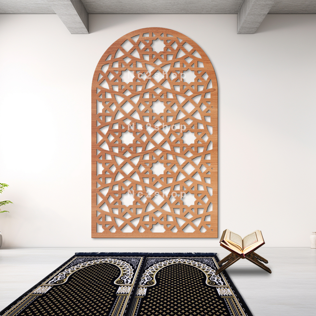 Mihrab Calligraphy Wall Decoration Prayer Room Dome Plywood Laser ...