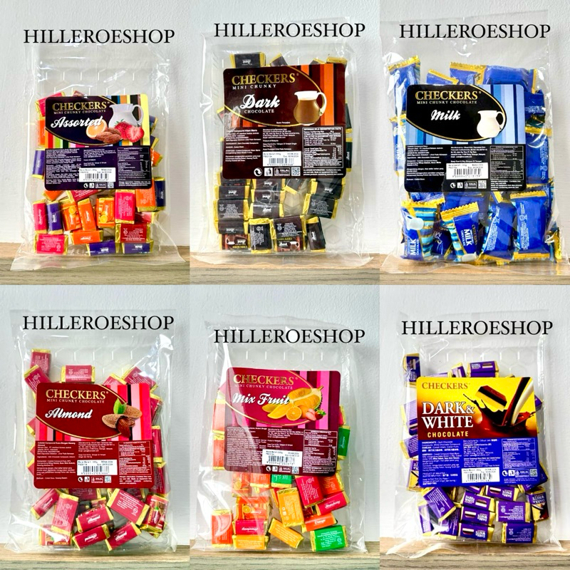 Mini CHUNKY CHECKERS CHOCOLATE 300GRAM DARK CHOCO / MIX FRUITS ...