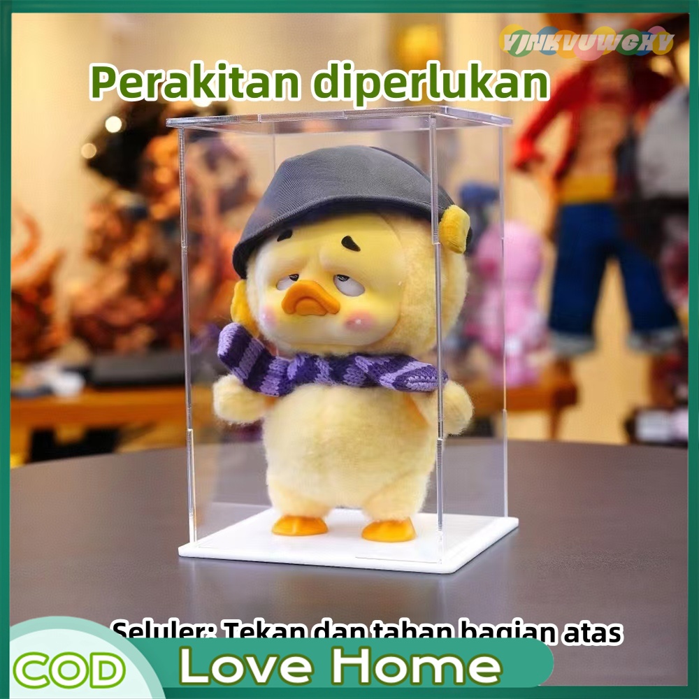 Duck labubu Figure display box / Single Doll Storage display Rack ...