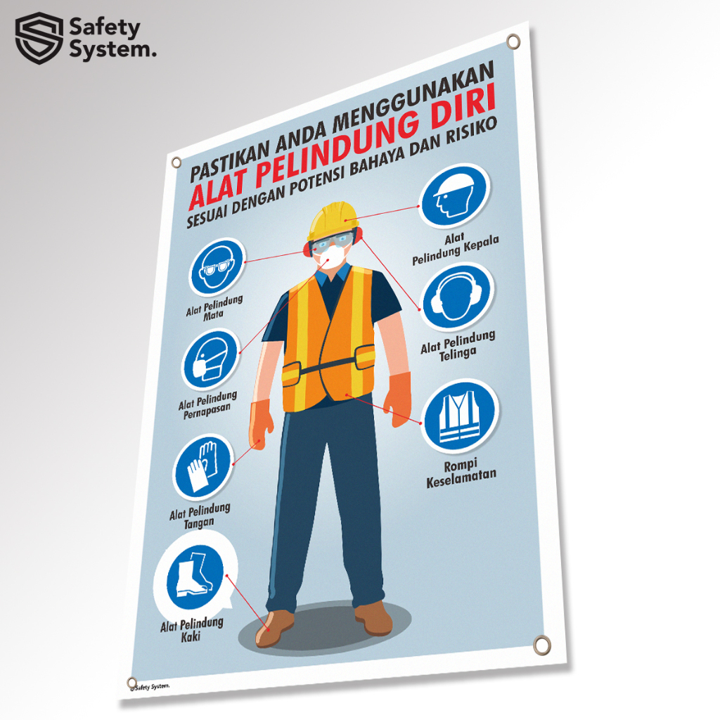 Work Safety K3 Banner SB023 Make sure you use the construction Area PPE ...