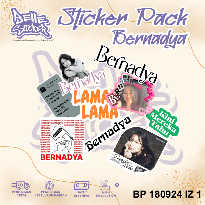 HP Bernadya Waterproof Sticker Cute Aesthetic Laptop Decoration Tumbler ...