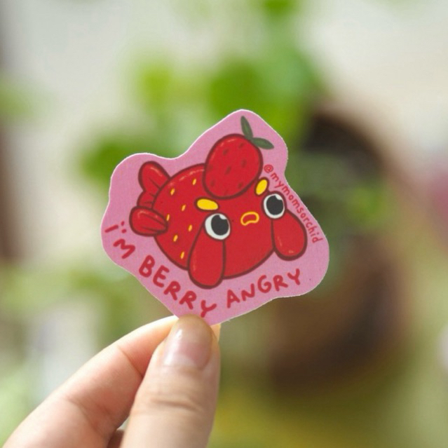 Berry Angry Waterproof Vinyl Sticker by MyMomsOrchid | Shopee Malaysia