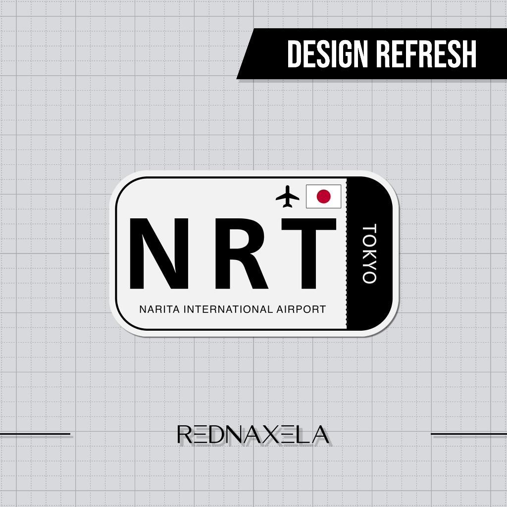 Vinyl Sticker Narita International Airport Code NRT Sign Sticker ...
