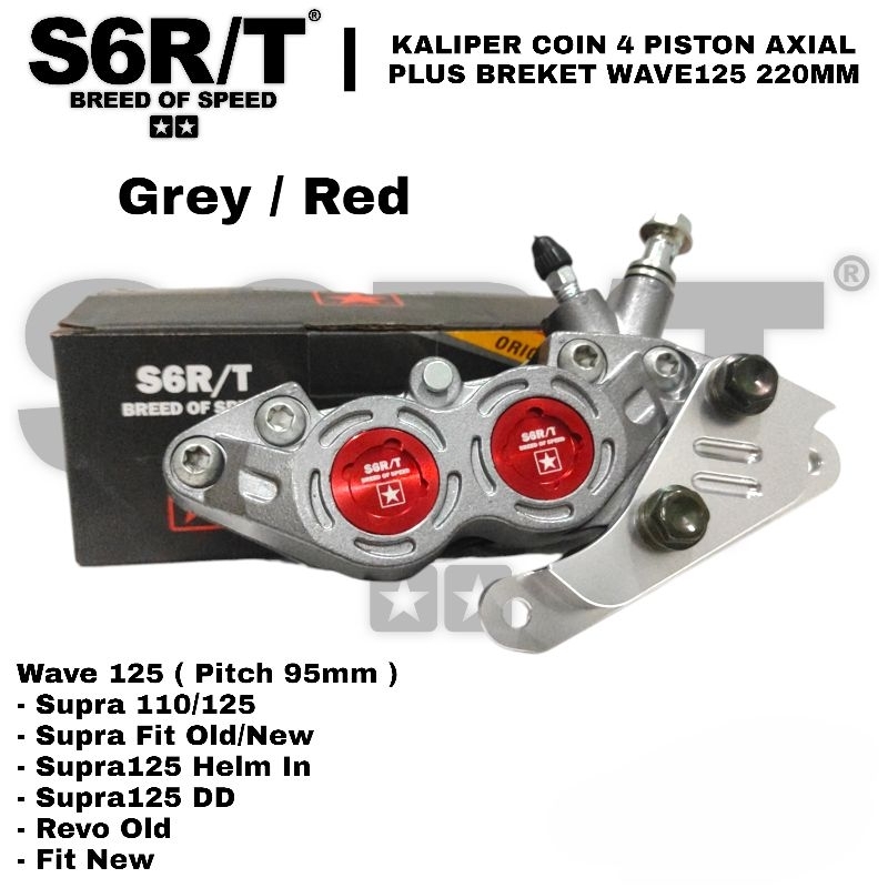 Disc Caliper S6/RT Racing Parts 4Piston BIG POT Babet Gray Axial Right ...