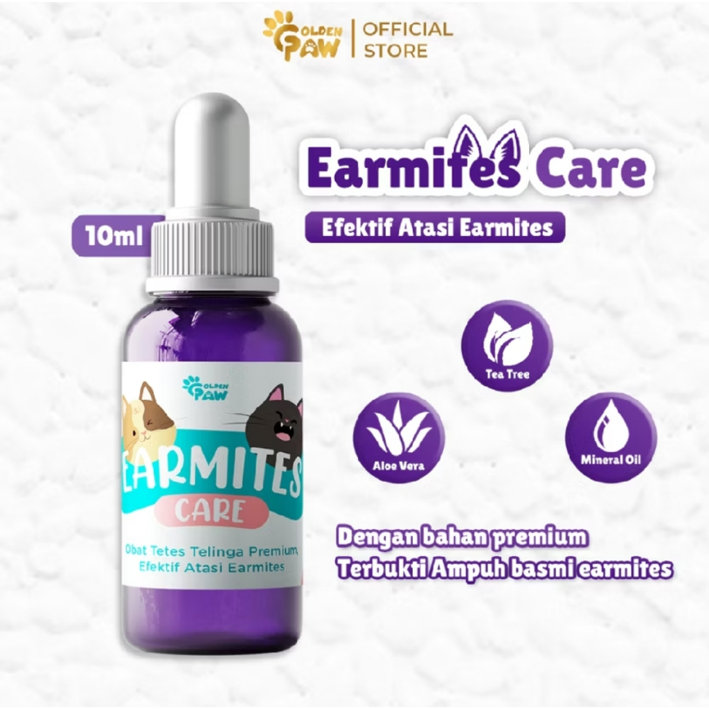 Golden PAW Earmites CARE Ear Mite Drops Earmites Congek Itching ...