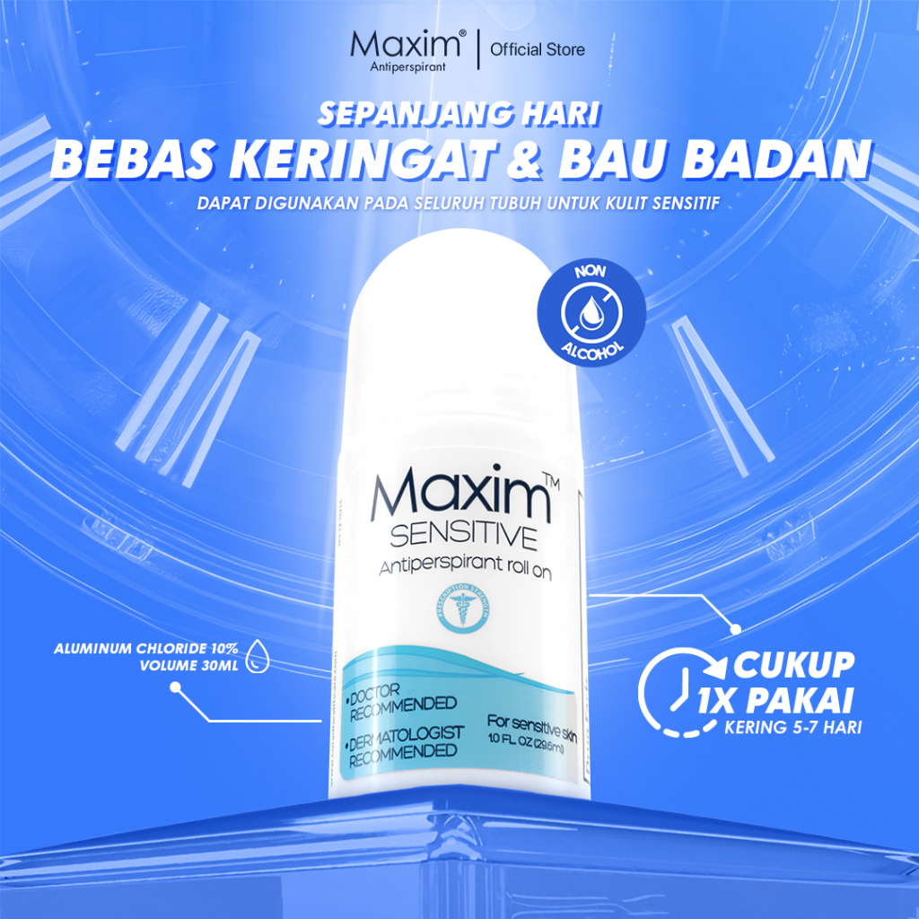 Maxim Antiperspirant Deodorant Sensitive Skin RollOn 10 For Wet Sweaty ...