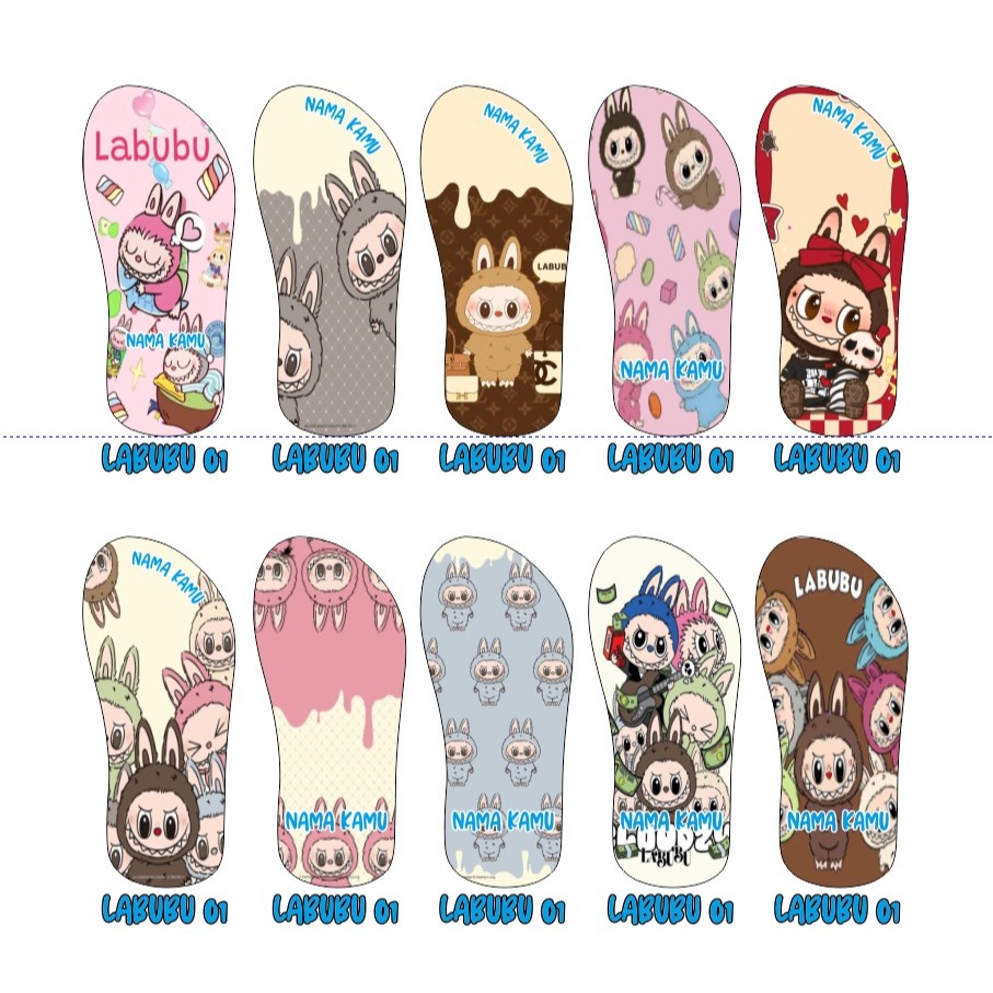 Labubu Sandals Can Wear Names | Free to use names | Flip Flops | Shopee ...