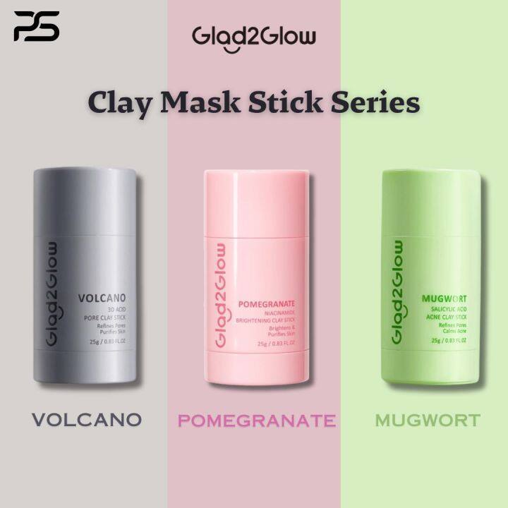 Glad2Glow Real Mugwort Salicylic Acid Acne Control clay Mask stick g2g // Pomegranate ...