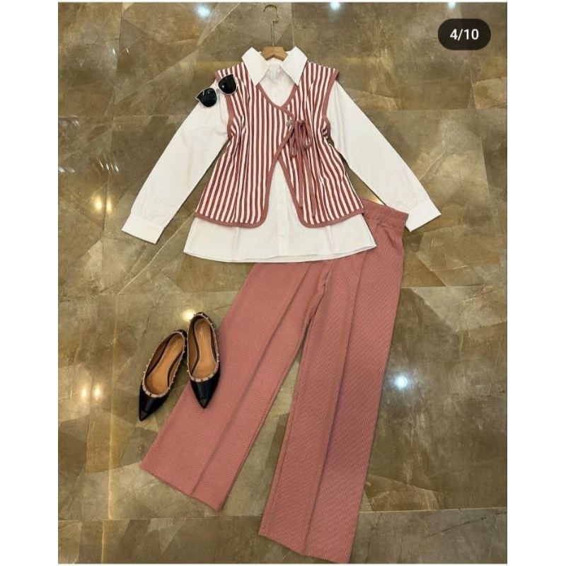 Bestie SET 3IN1 CRINKLE AIRFLOW Latest Women's SET | Shopee Malaysia