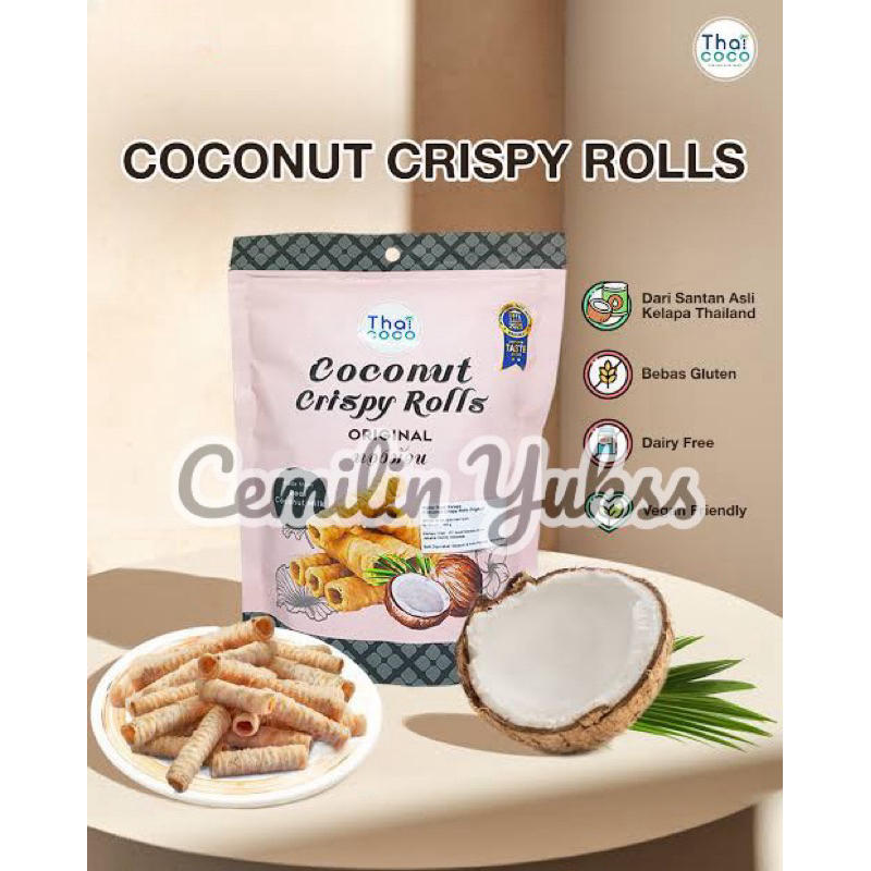 Thai Coco Coconut Crispy Roll Original 140g Wafer Roll Coconut Wafer ...