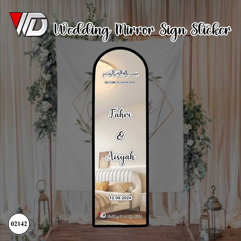 02142 Wedding Sign Stickers - Mirror Wedding/Engagement/ Welcome Sign ...