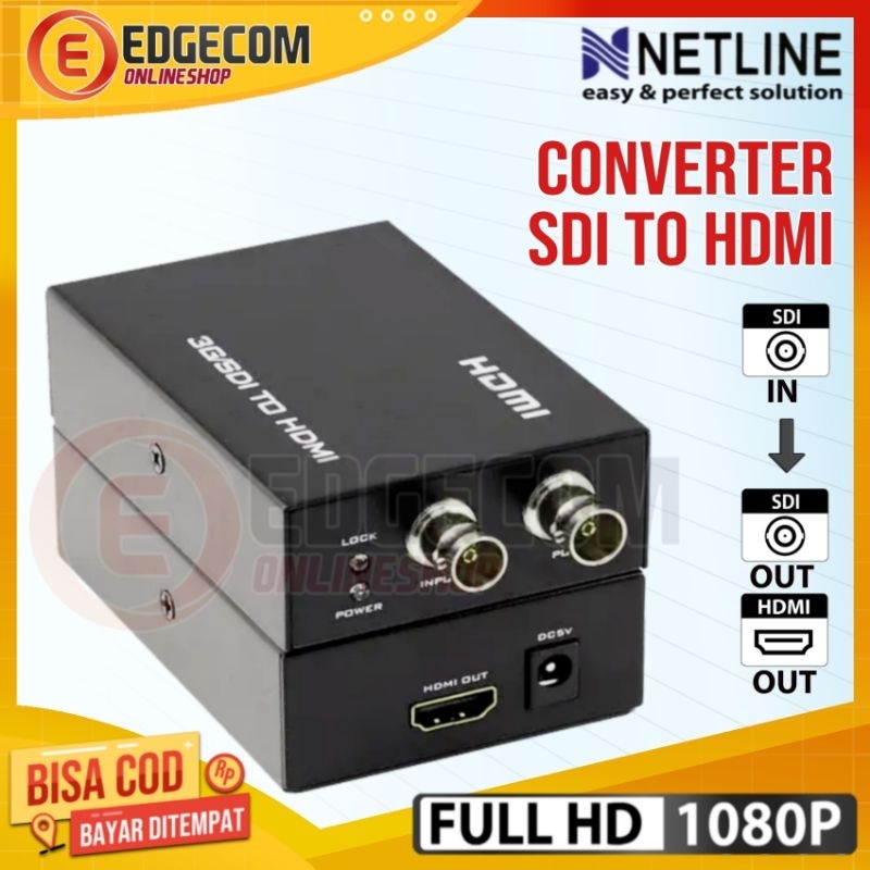 Netline Converter SDI Input to SDI OUT + HDMI OUT HD-SDI Converter ...