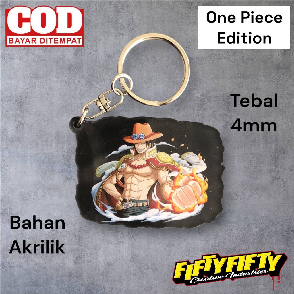 One Piece Character Key Chain Ganci Portgas Character D. Ace Acrylic ...