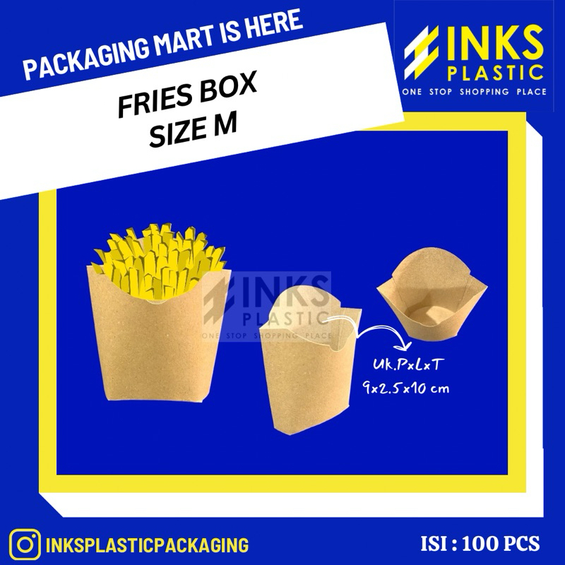 Fried POTATO BOX SIZE M FRENCH FRIES BOX KRAFT POTATO DUS | Shopee Malaysia
