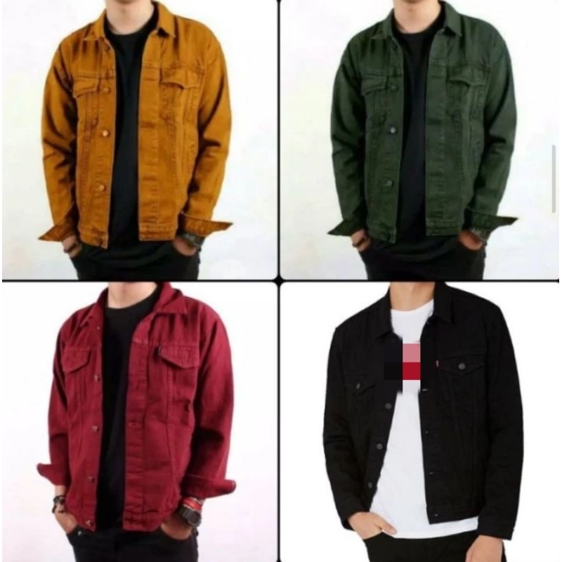 HITAM HIJAU Jeans Jacket Men Denim black Green Snow black/Jeans Jacket ...