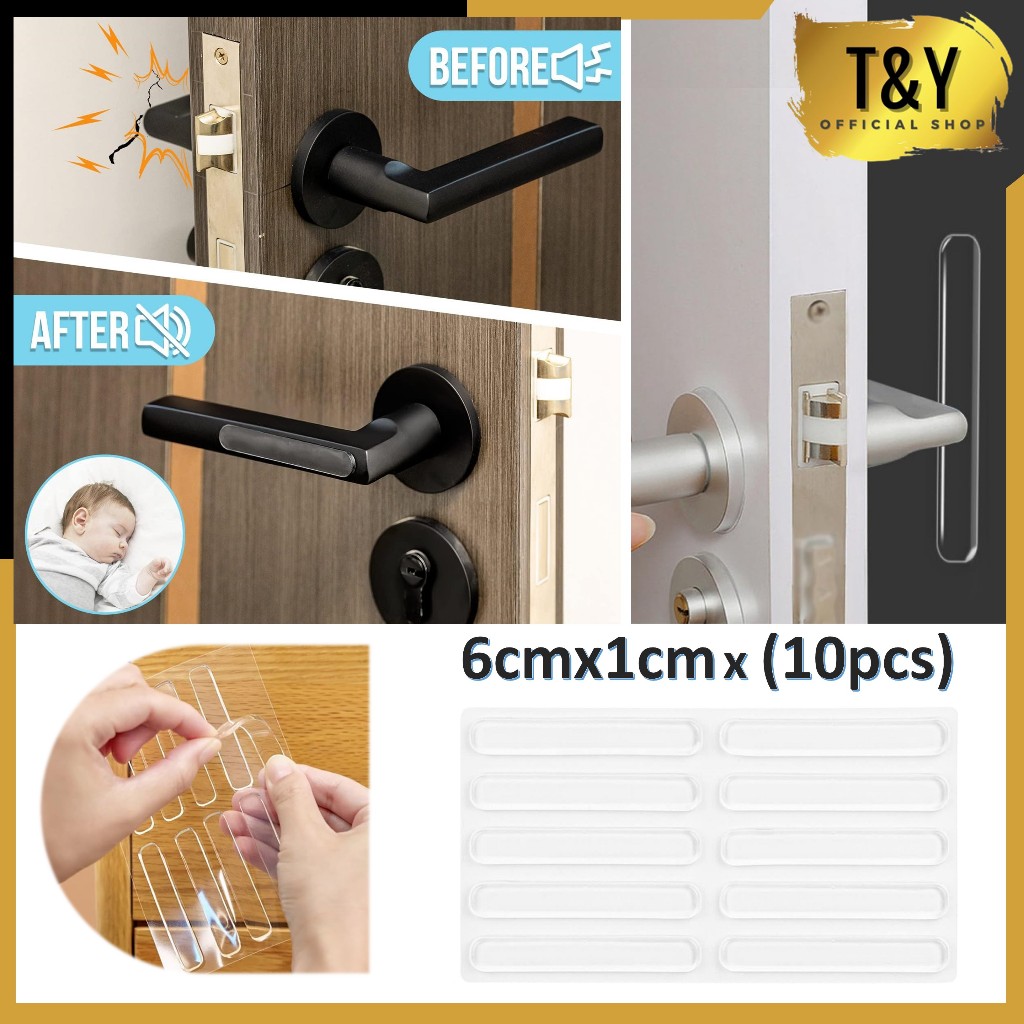 T&y Handle Protector Silicone Sticker Strip Bumper Door Handle Retainer ...