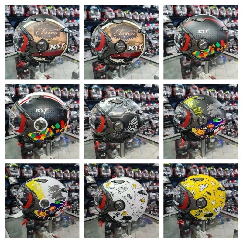 Kyt Retro Elsico Helmet with SNI DOT Motif | Shopee Malaysia