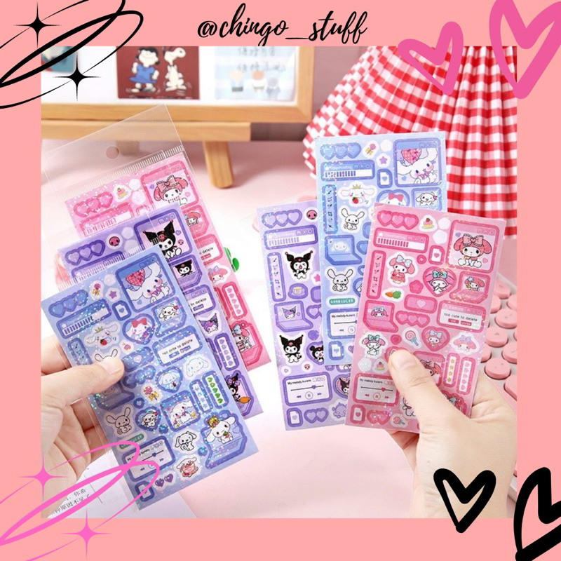 Digicam hologram sticker// sanrio kuromi melody cutee aesthetic sticker ...
