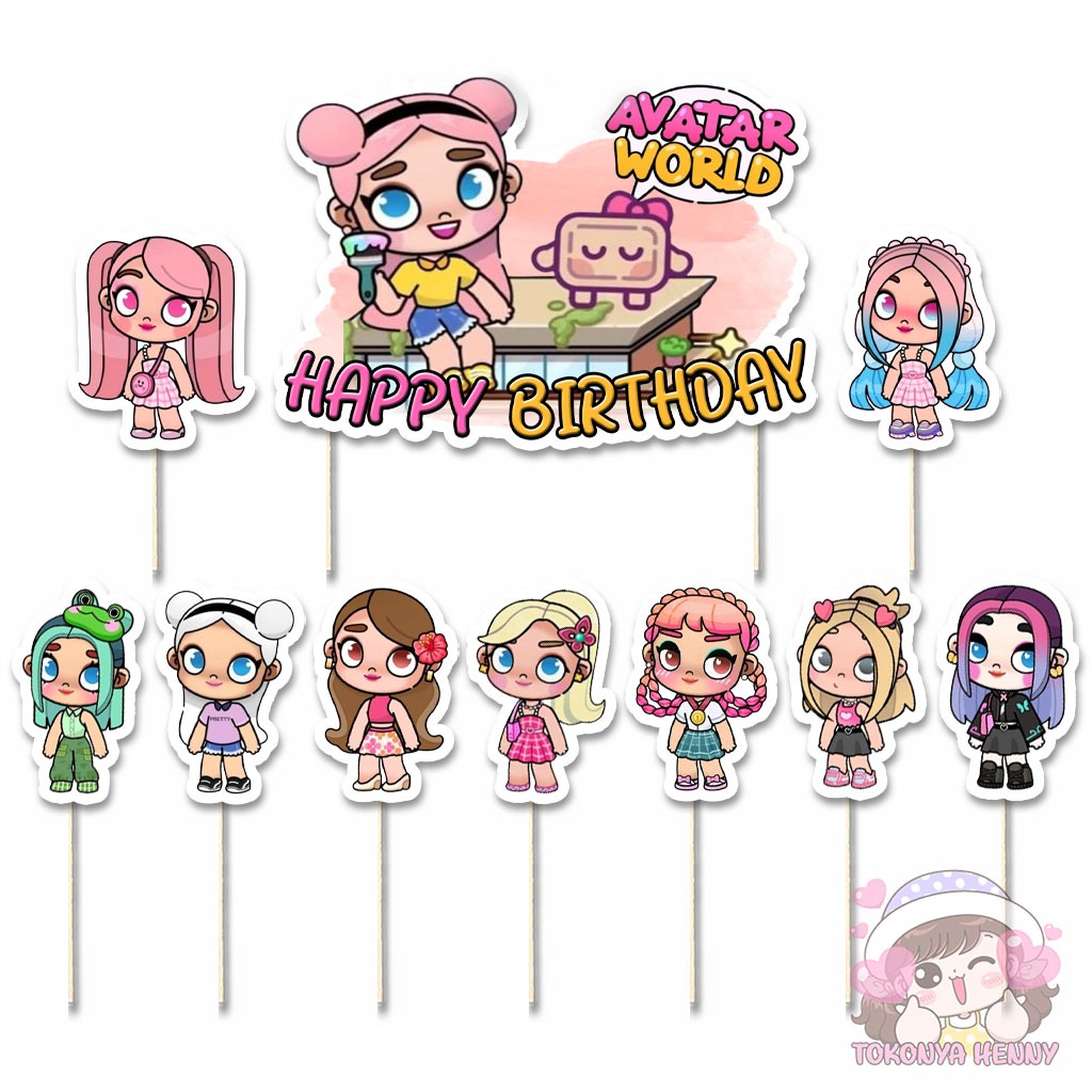 Children's Birthday Cake Decoration Cake Topper with AVATAR WORLD motif ...